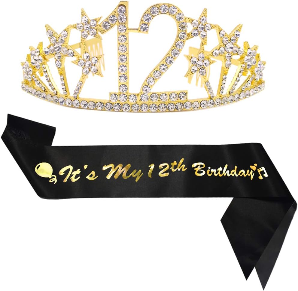 Amazon.com: 12th Birthday Sash and Tiara Kit 12th Birthday Sash and ...