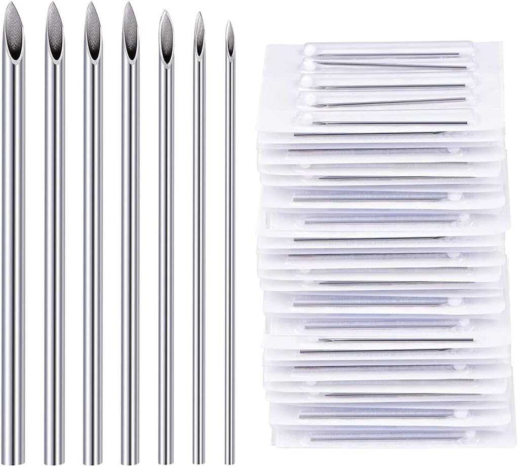 Professional Body Piercing Needles, 28 Pcs Multiple Size Steel Piercing ...