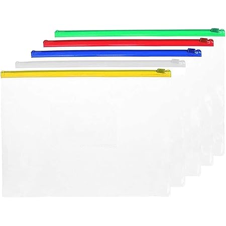 A5 Zip Wallets Zip Bag S Pack of 5 Plastic File Bags : Amazon.co.uk ...