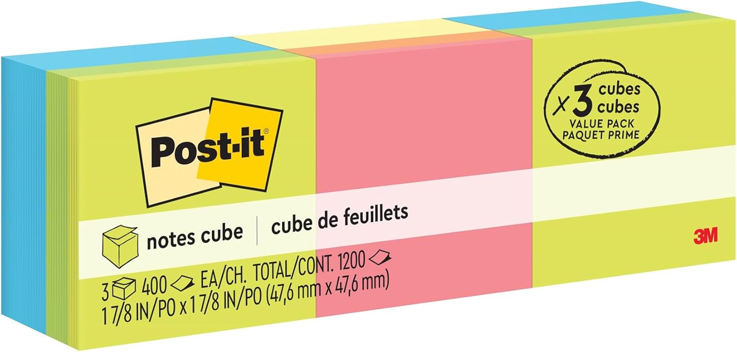 Post-it Notas Adhesivas, Colección Verde-Amarillo, 5.1 cm x 5.1 cm, 3 ...