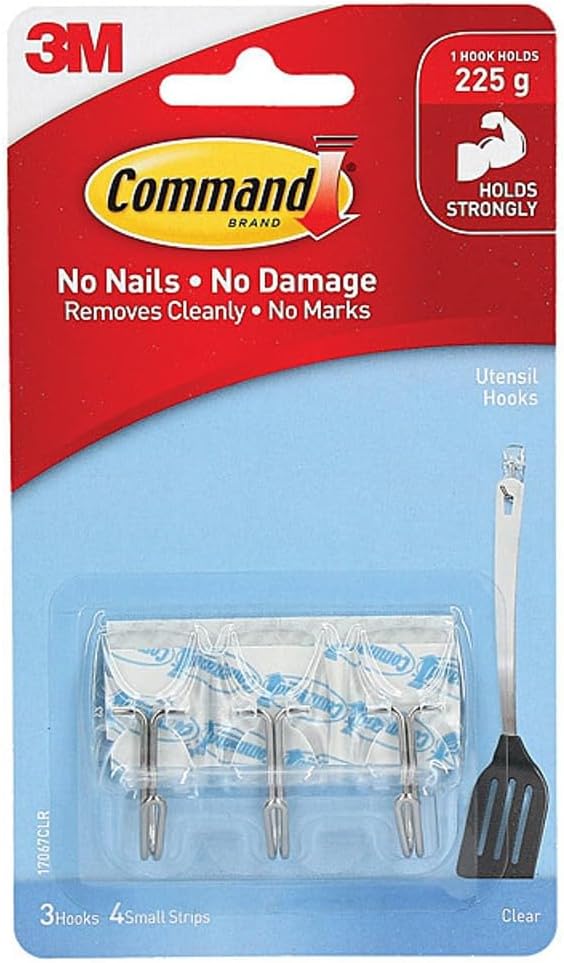 Amazon.com: Command Wire Hooks, Small, Clear, 3-Hook, 6-Pack (18 Hooks ...