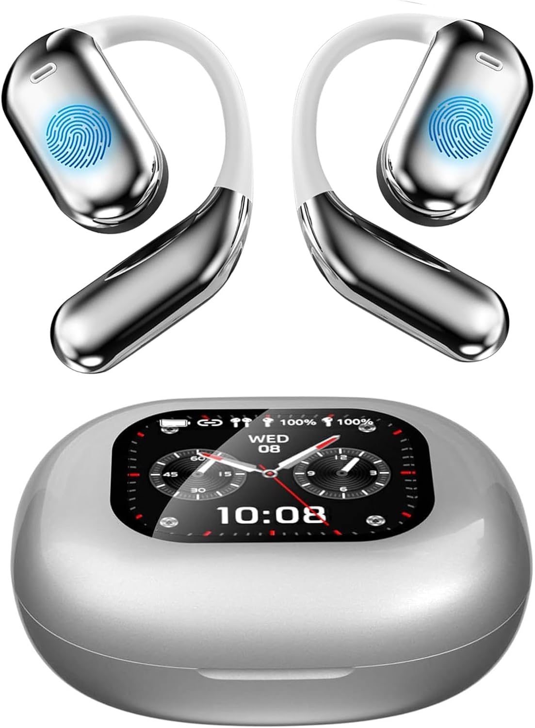 Amazon.com: KESIEME Intelligent Touch Screen Open Ear Earbuds Bluetooth ...