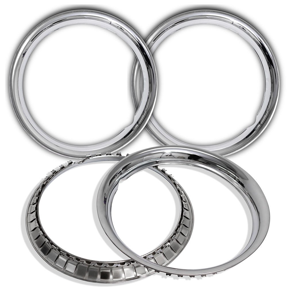 Buy 4 Pc Set New 15" Chrome Steel Wheel Trim Rings Beauty Glamour Rim ...