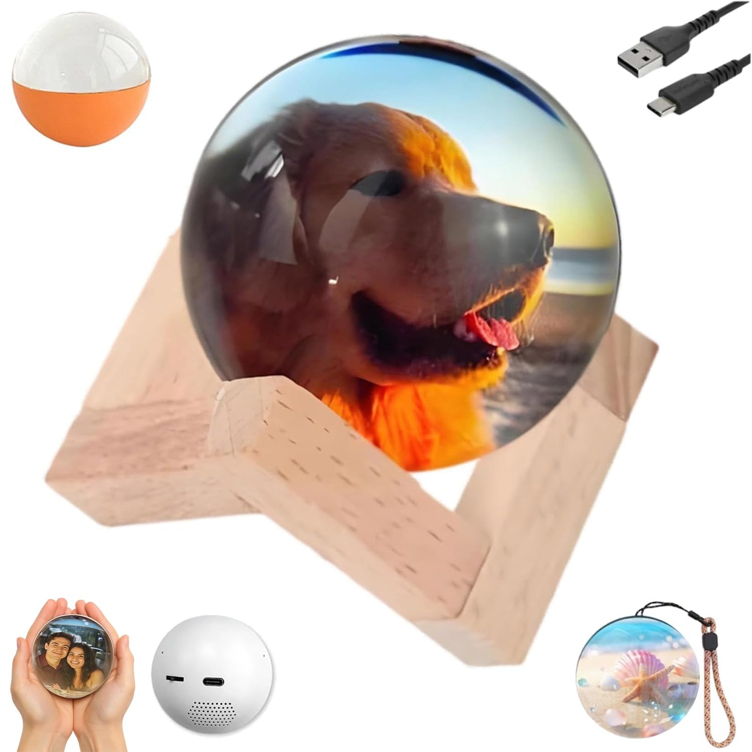 Snapklik.com : Memory Sphere Lamp Video Player Personalizada 3D ...