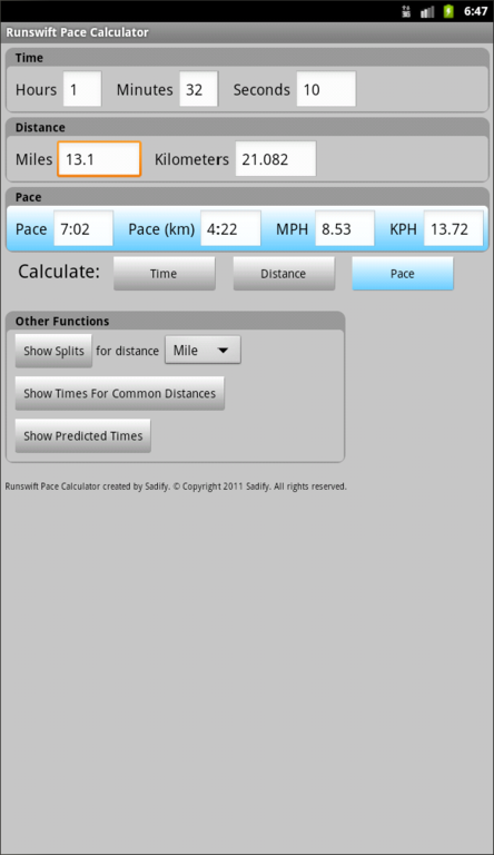 Runswift Pace Calculator:Amazon.com:Appstore for Android