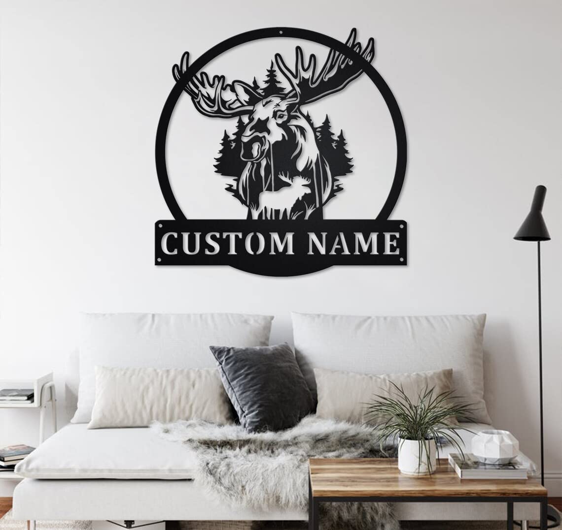 Moose With Name Outdoor Signs