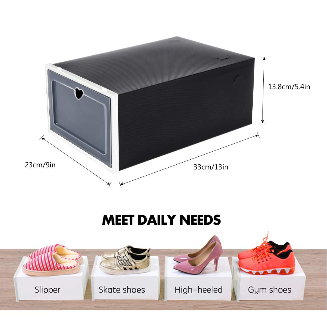 Snapklik.com : A.DASHER 12 Pack Foldable Shoe Box, Stackable Shoe ...