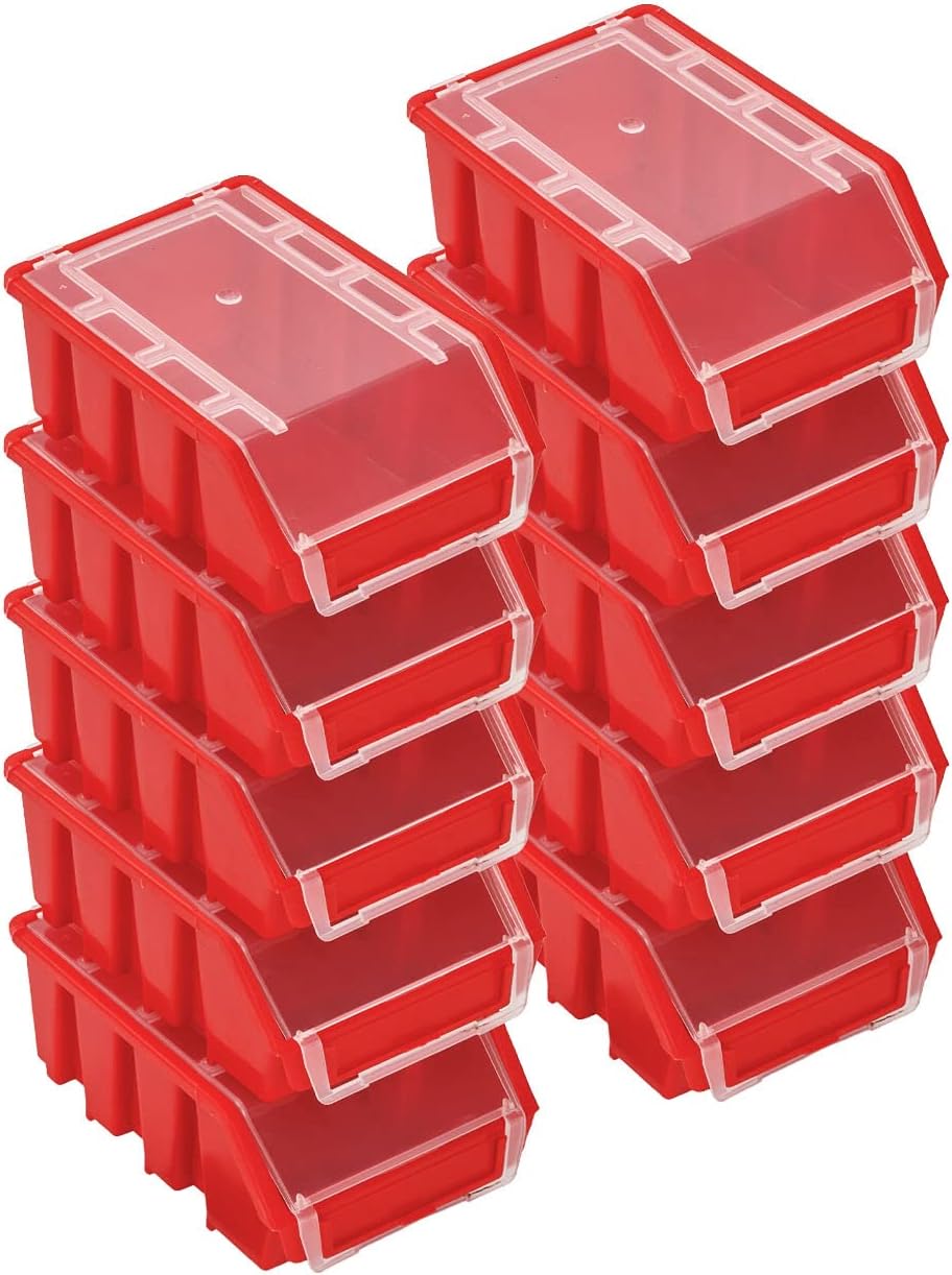 Stapelboxen Set – 20x Stapelbox mit Deckel 155x100x70 mm – Sichtbox ...