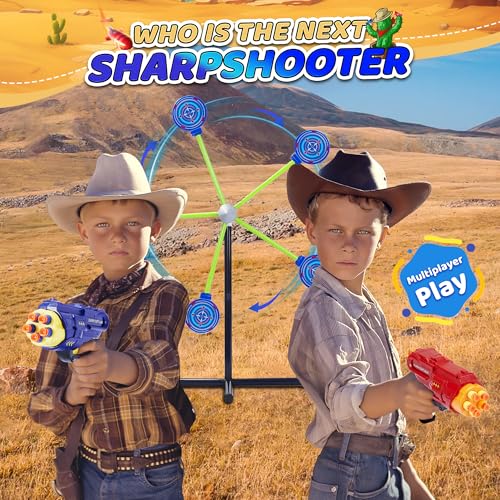 Rotating Target Shooting Game Toy Set with 2 Guns & 20 Foam Darts - Fun ...