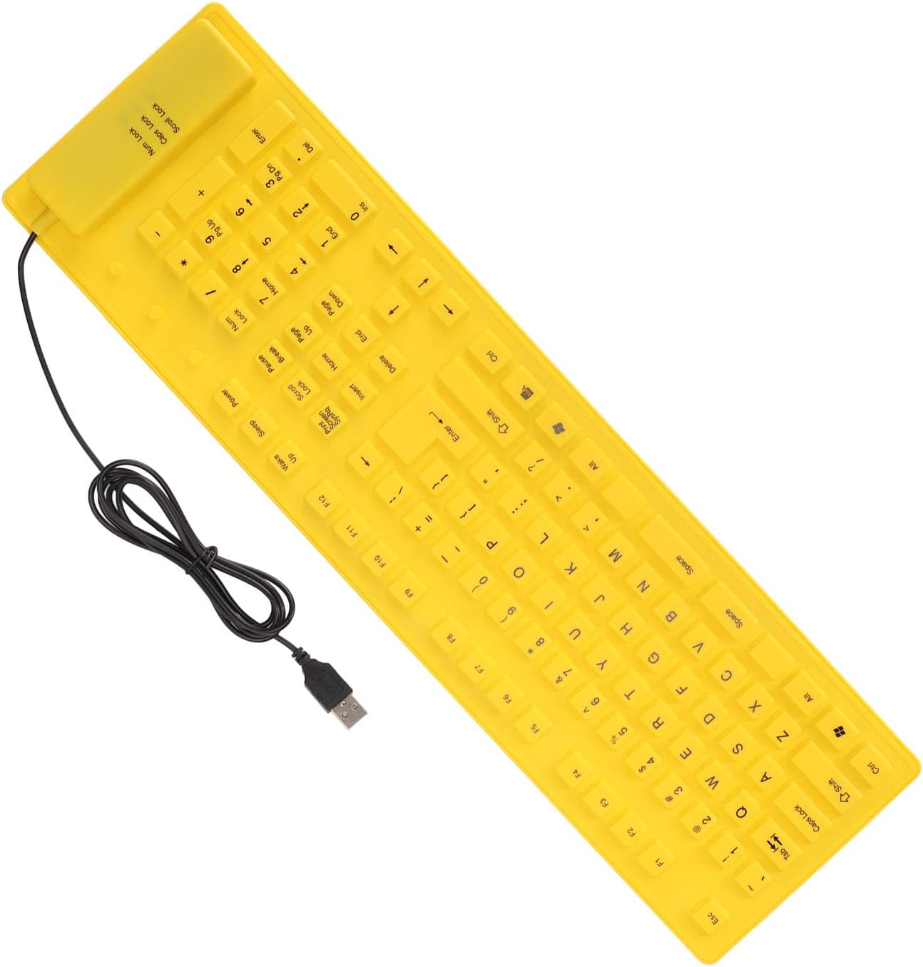 108 Keys Foldable Silicone Keyboard USB Wired Rollup Keypad Waterproof ...