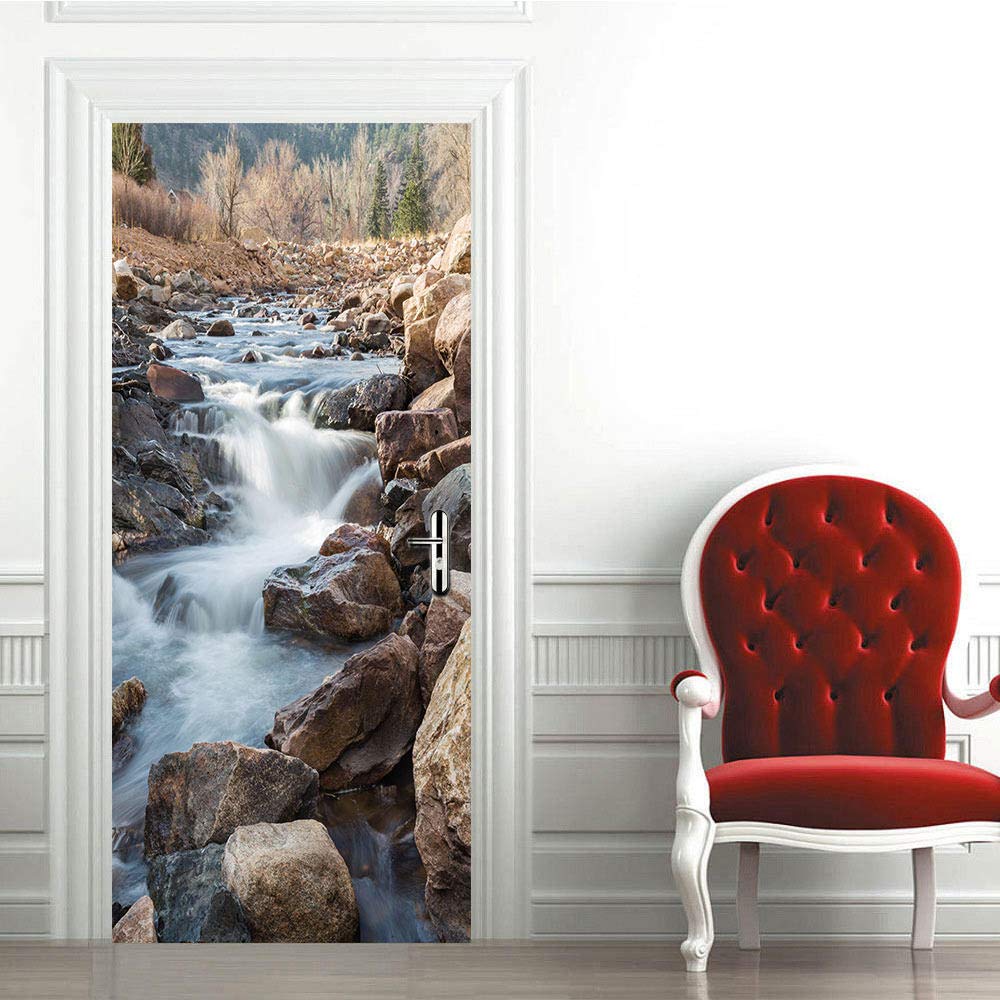 Amazon.com: 3D Spectacular Waterfall Door Stickers DIY Mural Self ...