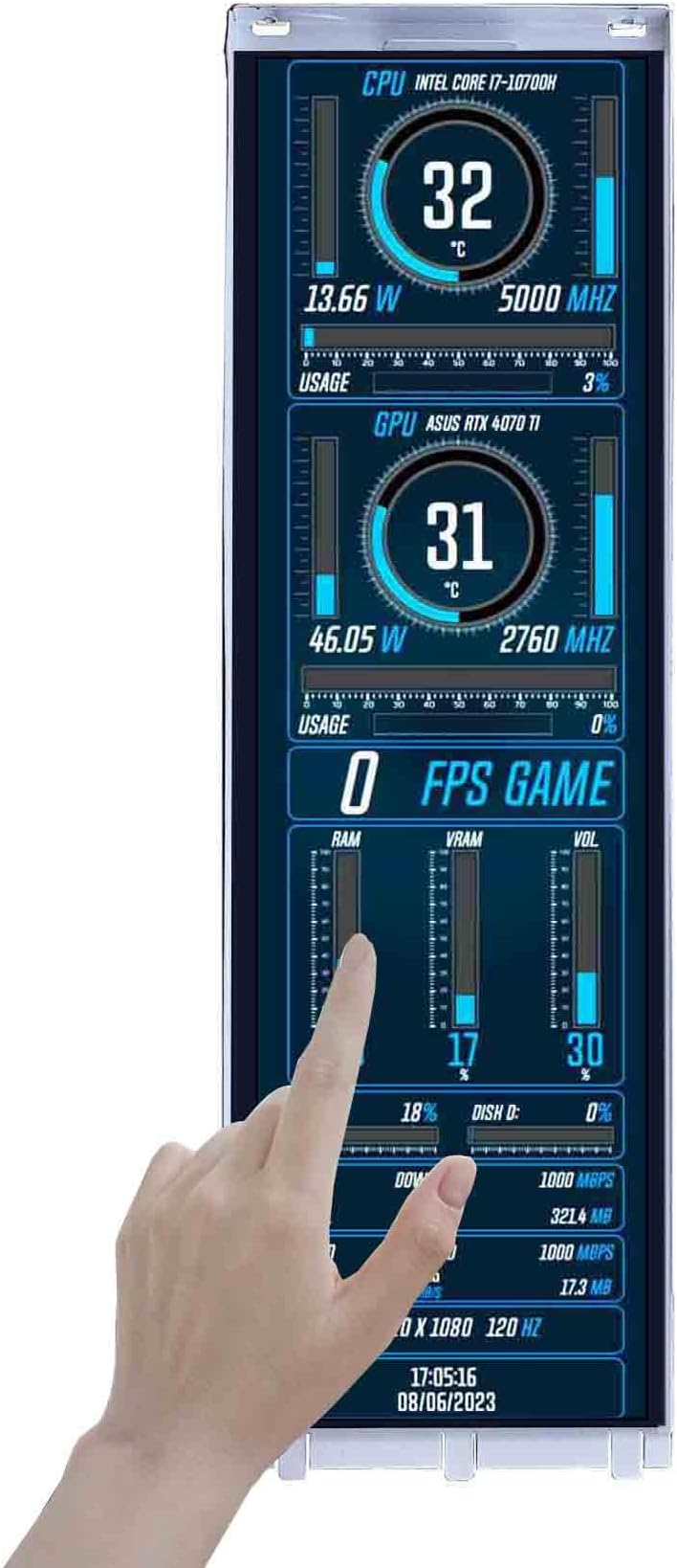 Amazon.com: Yoqanr 5" Sensor Panel PC Temperature Display,Computer Temp Monitor, PC Accessories ...