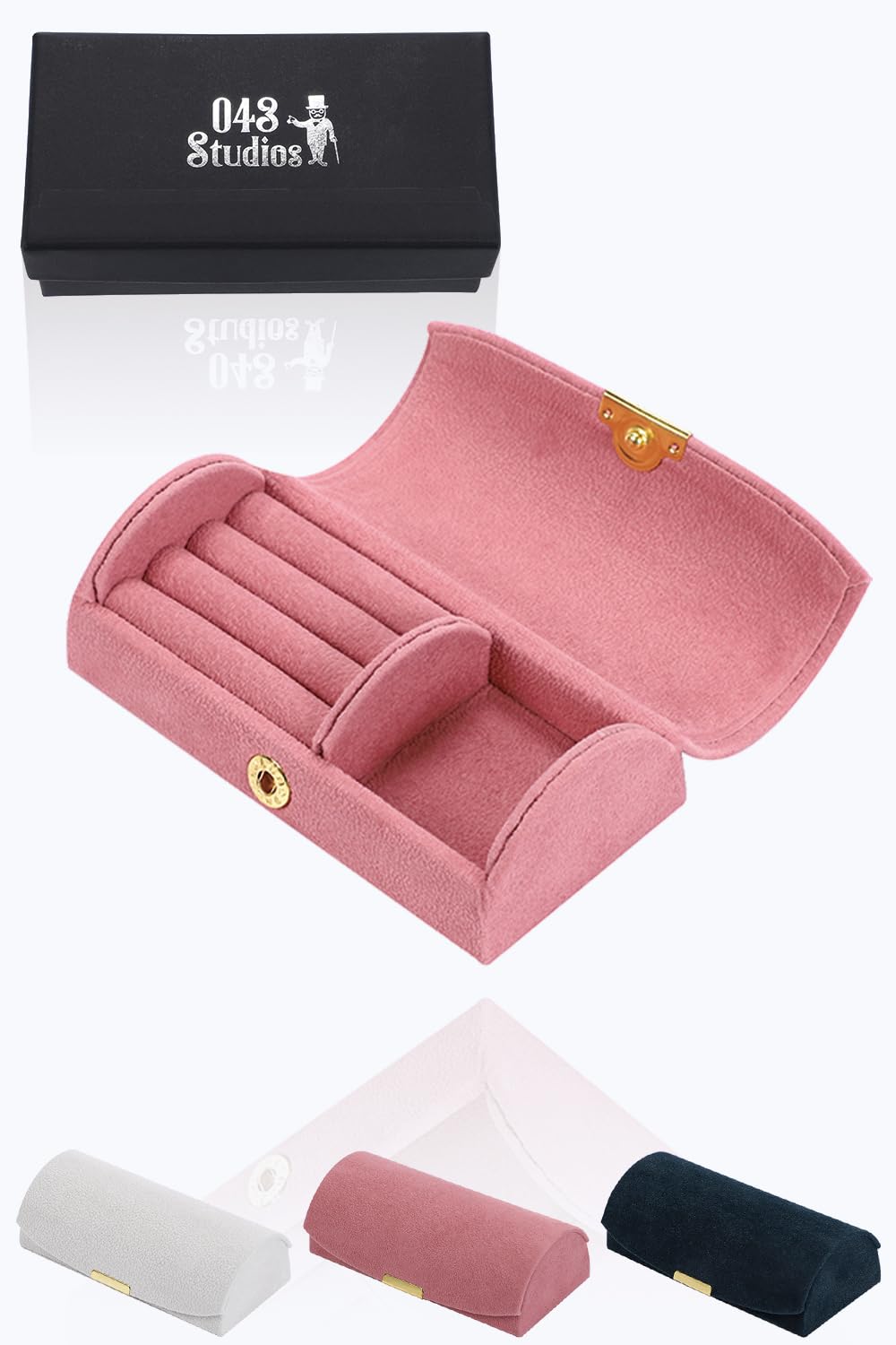 Amazon.co.jp: 043 Studios ジュエリーケース アクセサリーケース 指輪ケース ミニ ポーチ 携帯用 持ち運び用 トラベル 軽量 コンパクト (ピンク) : ファッション