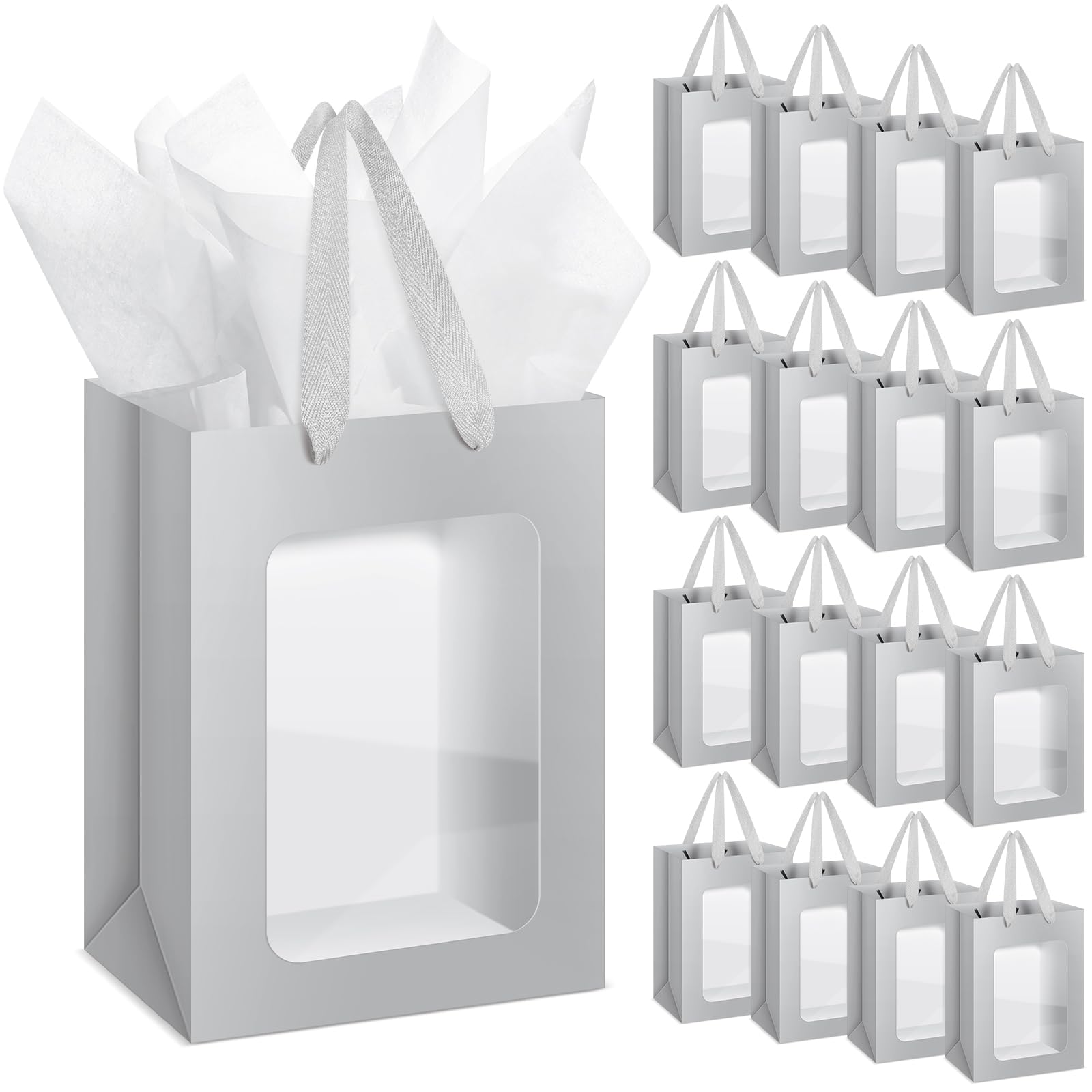 Amazon.com: Zhanmai 36 Pcs Gift Bags with Clear Window, Transparent ...