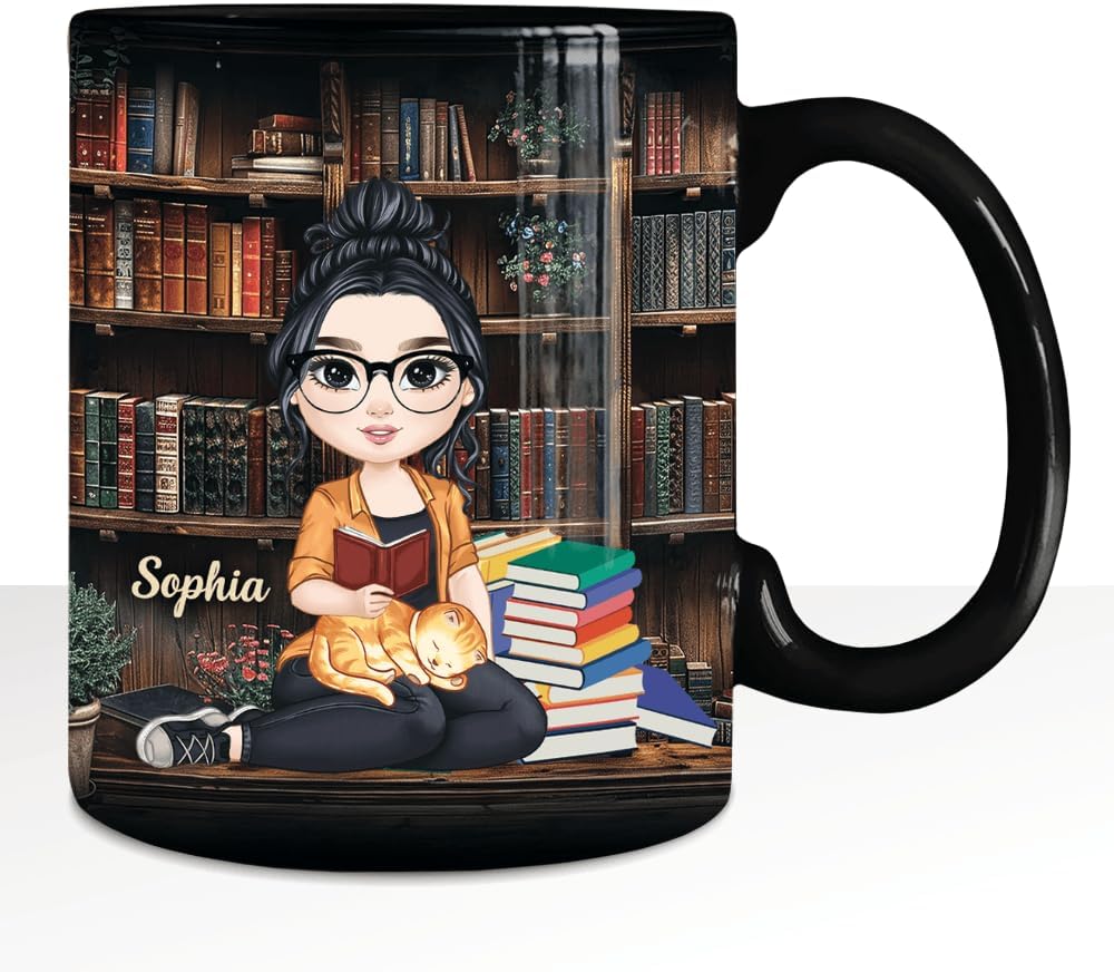 Amazon.com | CHILLGEN Personalized Books Lover Mug, 11oz 15 oz Ceramic ...