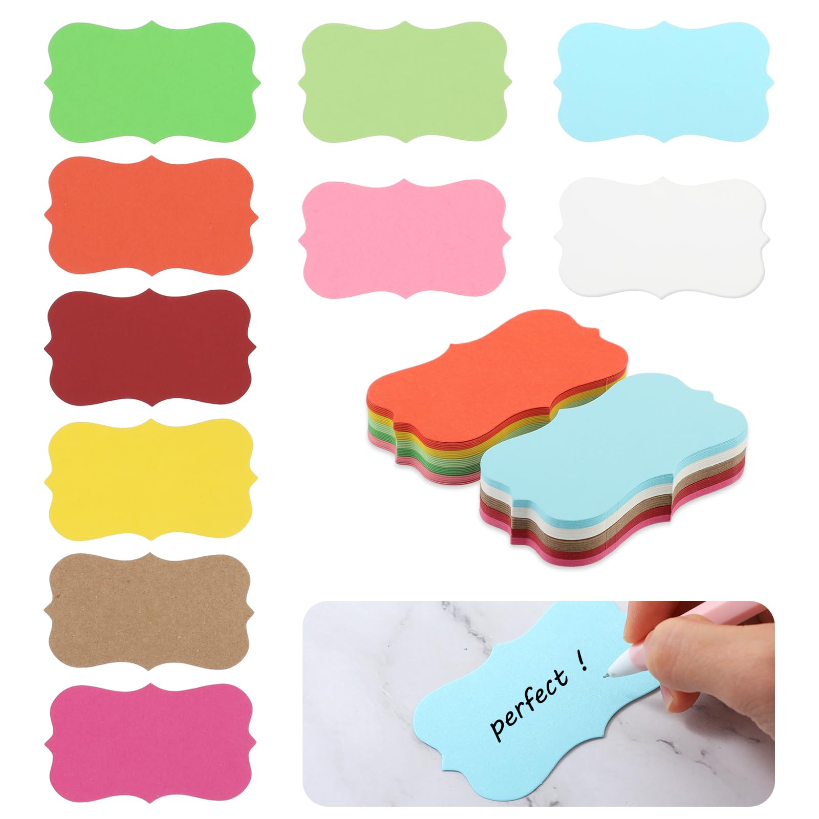 YUXIANLB 100 Piece Mini Vintage Blank Note Cards, Word Message Card ...