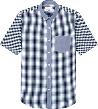 Albe EP8534 Button-Down Shirt, Unisex, Short Sleeve, Gingham Checked, SS - 4L, C-3 Blue, SS ...