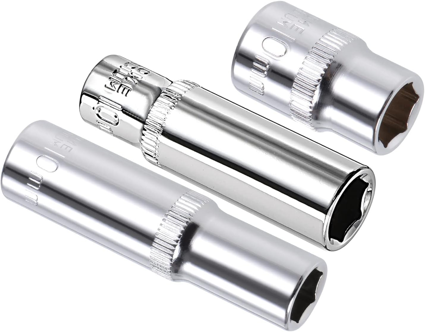 Amazon.com: uxcell 3/8-Inch Drive by 10mm Deep and Shallow Socket Set 1 ...