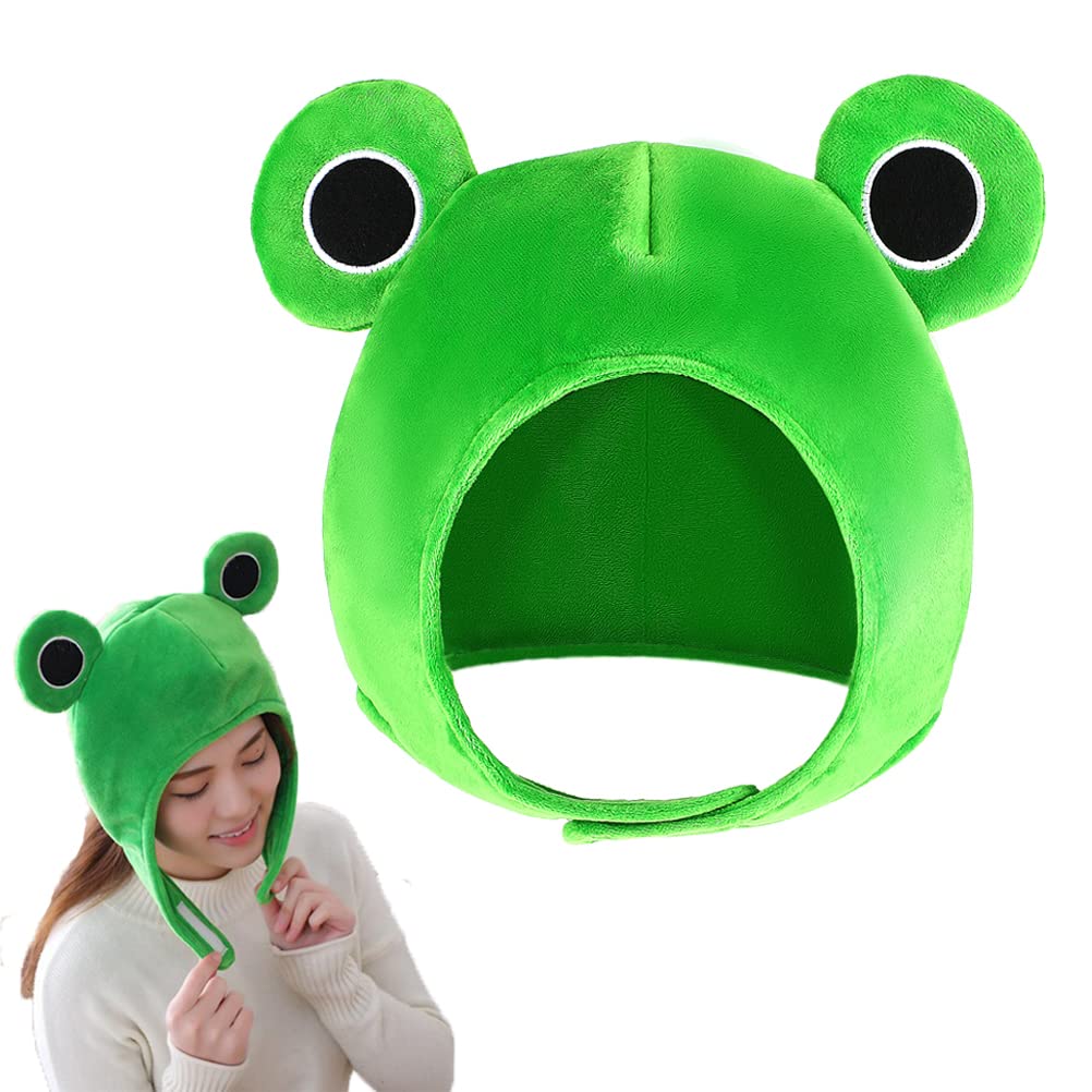 Amazon.com: Amosfun Frog plush cute head ears halloween cap hats giant ...