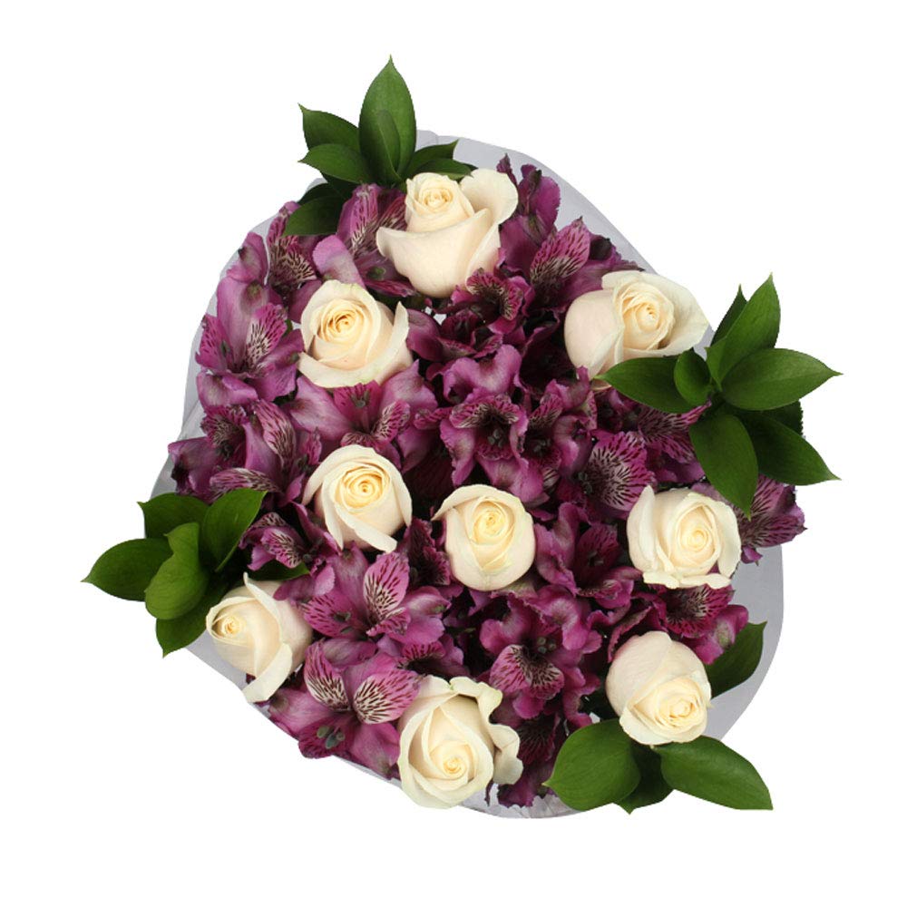 Amazon.com : Bouquet of Flowers- Grandiose Roses and Alstroemeria with ...