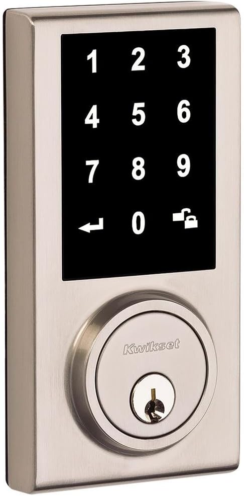 kwikset Electronic Deadbolt Keyless Entry Nickel Touch Screen - Amazon.com