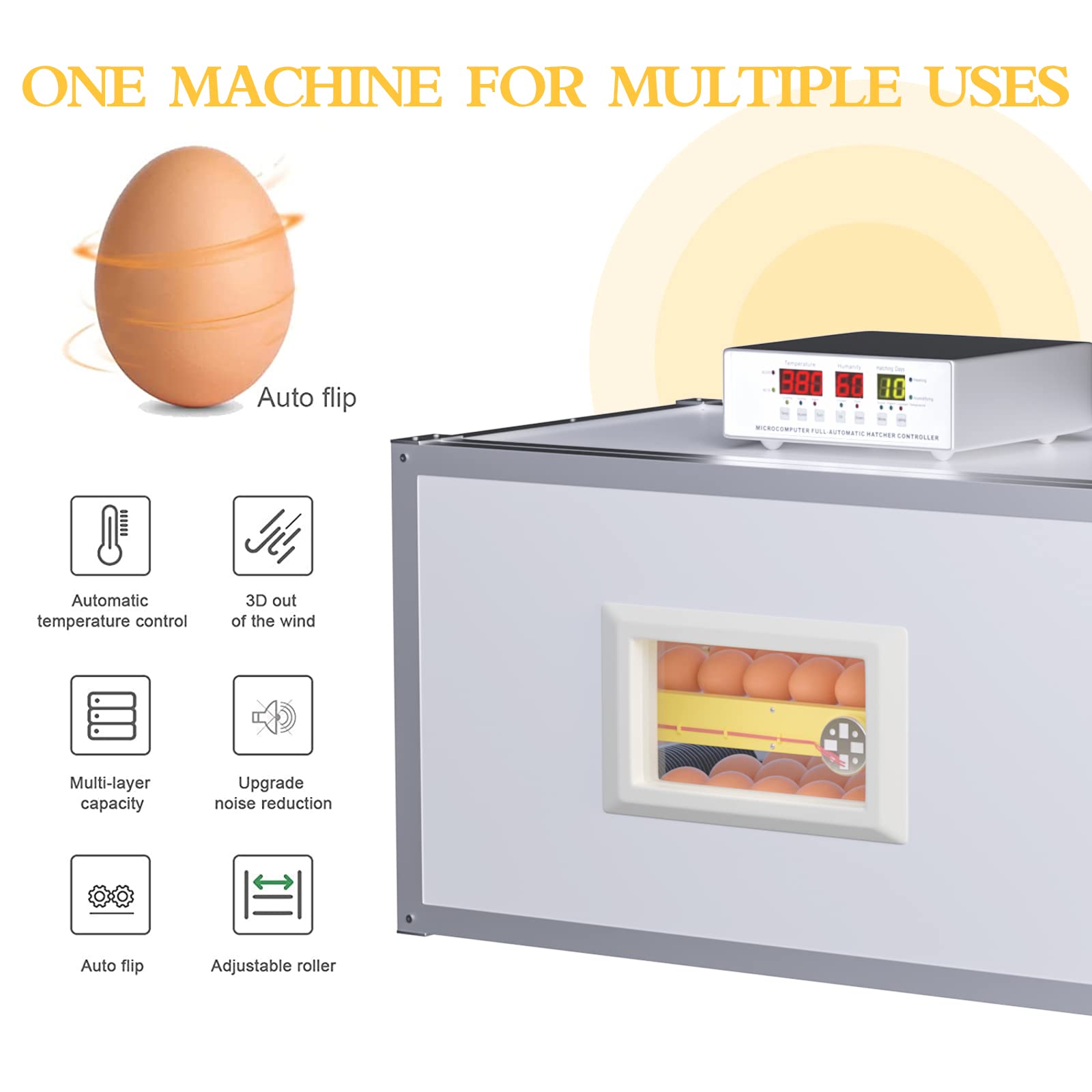 Meuiosd Egg Incubator ?Farm Egg Incubator with Automatic Egg Turning ...