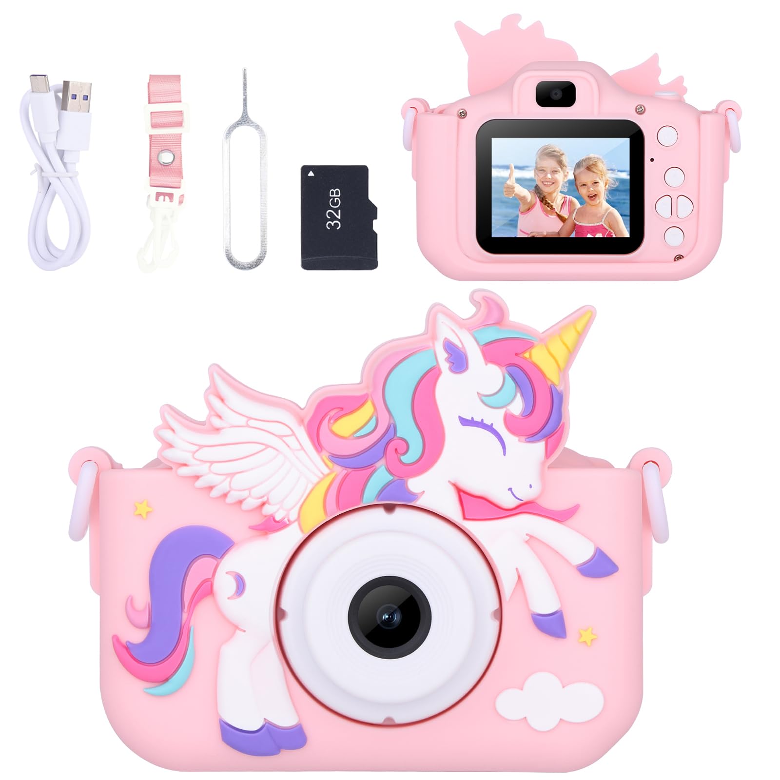 Amazon.com: Envyvip Unicorn Toys Camera for Kids Girls Age 3-8, Toddler ...