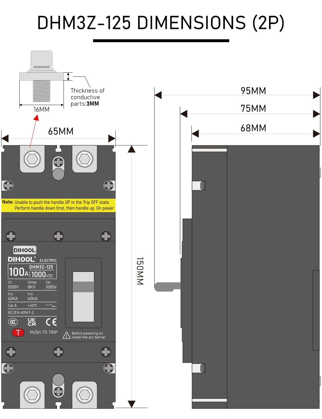 Snapklik.com : 100 Amp DC Circuit Breaker 100A Disconnect Switch Dual ...