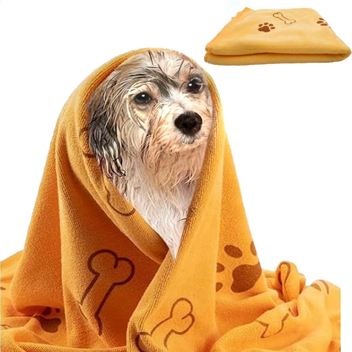 XXLKVSK Dog Towel Ultra-Absorbent Dog Towel Extra Soft Microfibre Pet ...