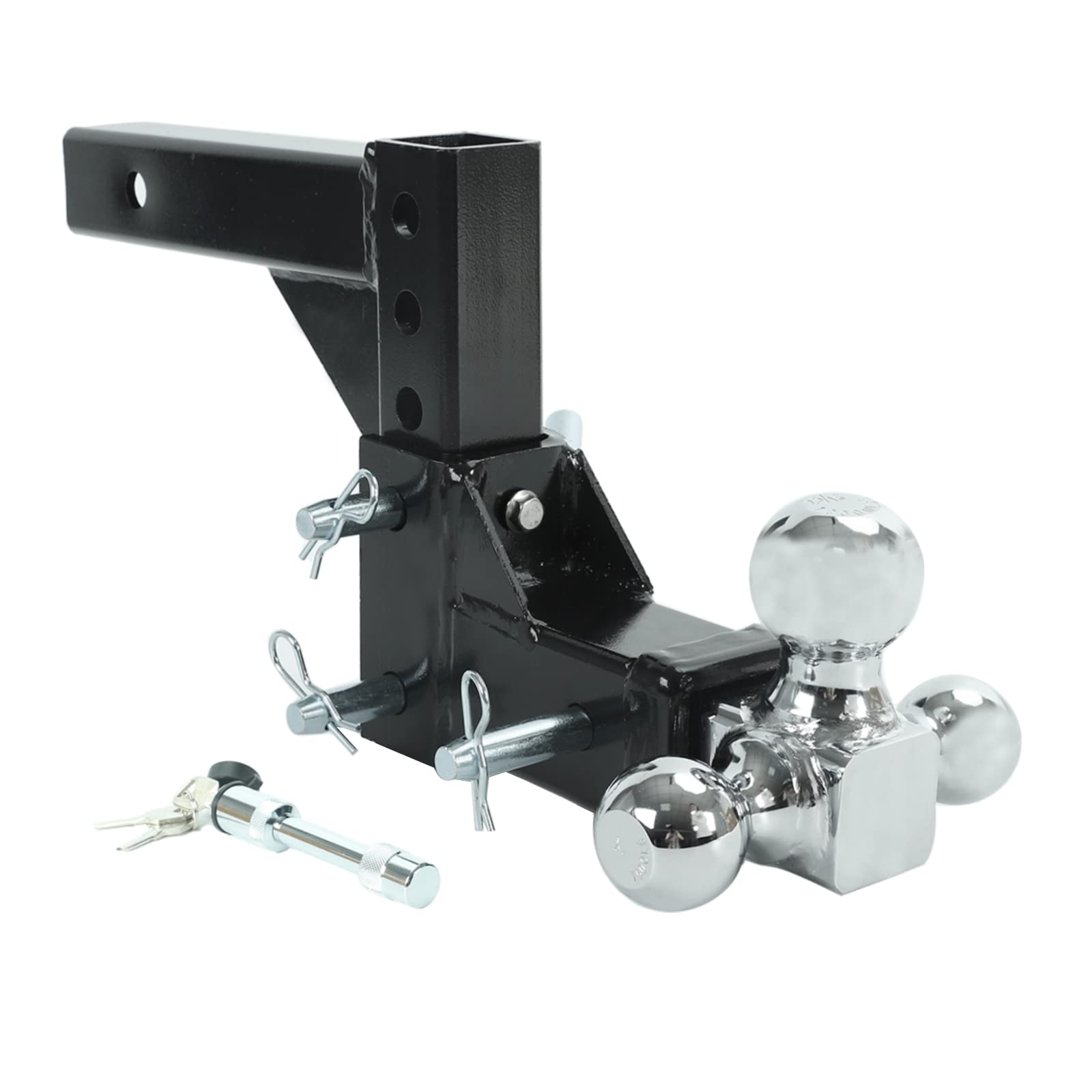 Tri-Ball Adjustable Trailer Hitch – Fits 2-inch Receiver, 5.70-inch ...