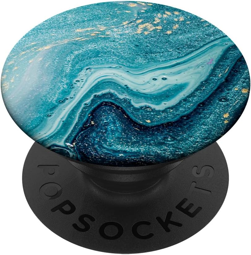 Amazon.com: Teal Ink Marbled Design Pop Mount Sockets Phone Grip ...