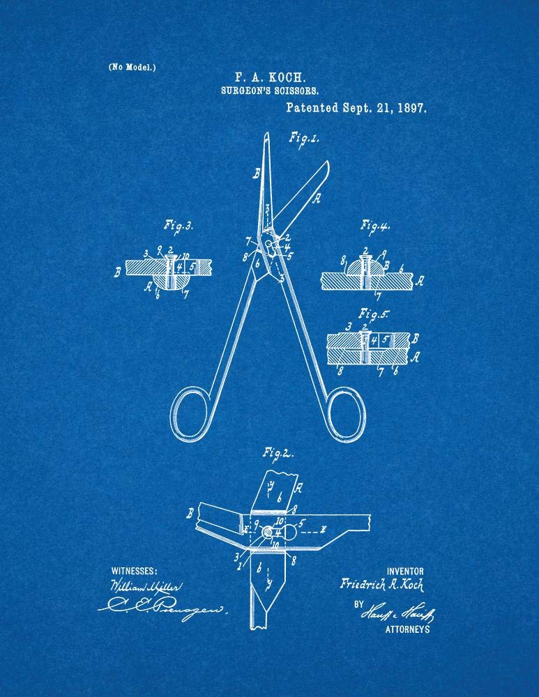 Amazon.com - Surgeon's Scissors Patent Print Blueprint (24" x 30") M13526