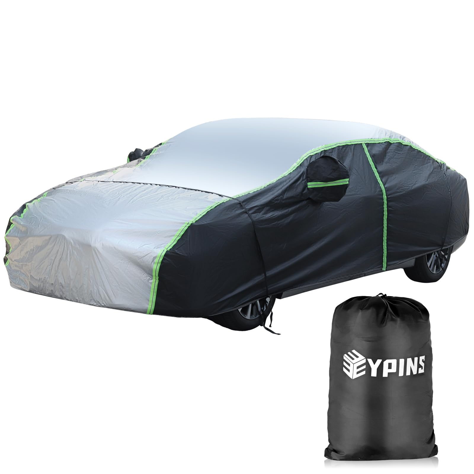 EYPINS 6 Layer Car Cover Waterproof All Weather - 490x190x150 cm Car ...