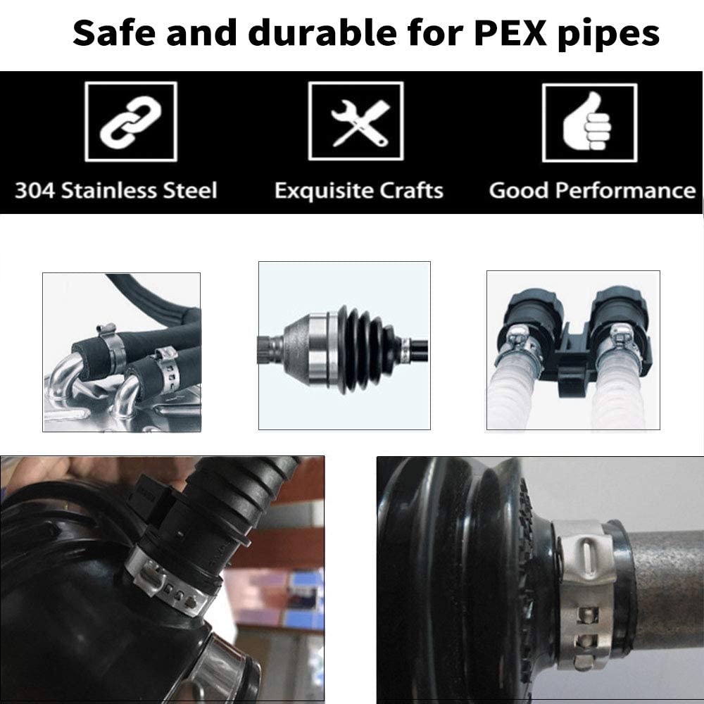 Snapklik.com : PEX Cinch Clamp Rings, 304 Stainless Steel PEX Fitting ...