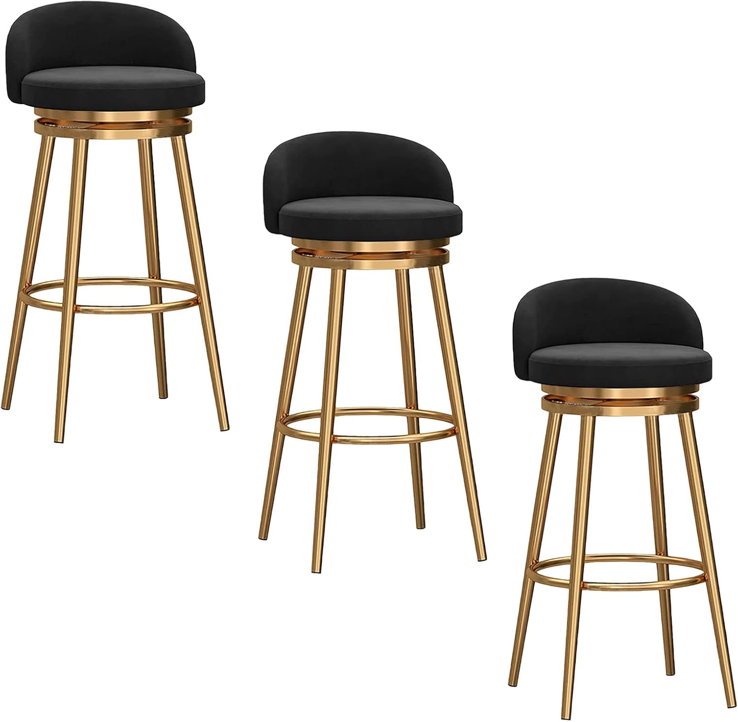 Amazon.com: IBOWZ Bar Stools Dining Chair Bar stools Set of 3 Velvet ...