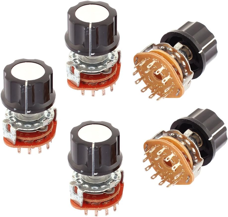 Amazon.com: uxcell 5pcs 2 Pole 6 Position Channel Selector Rotary ...
