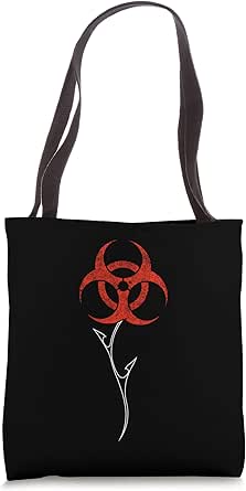 Amazon.com: Biohazard symbol flower Toxic Radioactive Tote Bag ...