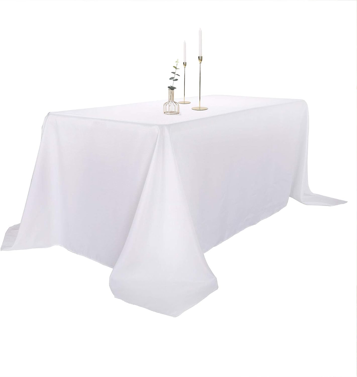Amazon.com: Ascoza 2pack 90x132 Inch White Rectangular Tablecloth 8 ...