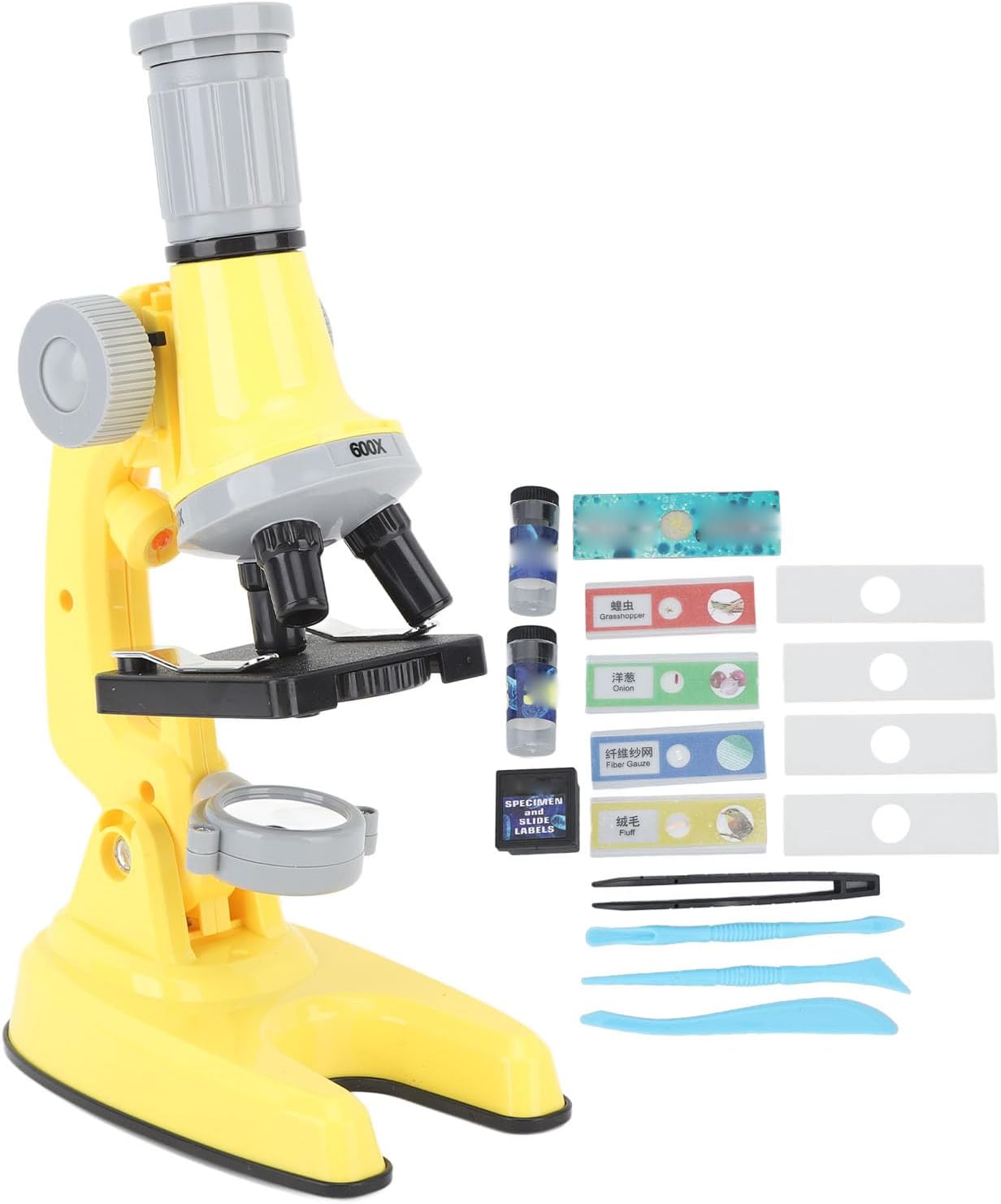 Amazon | Ongwan 子供用顕微鏡 100X 600X 1200X 顕微鏡 顕微鏡キット 子供用初心者用 LEDライト付き | 顕微鏡 | おもちゃ