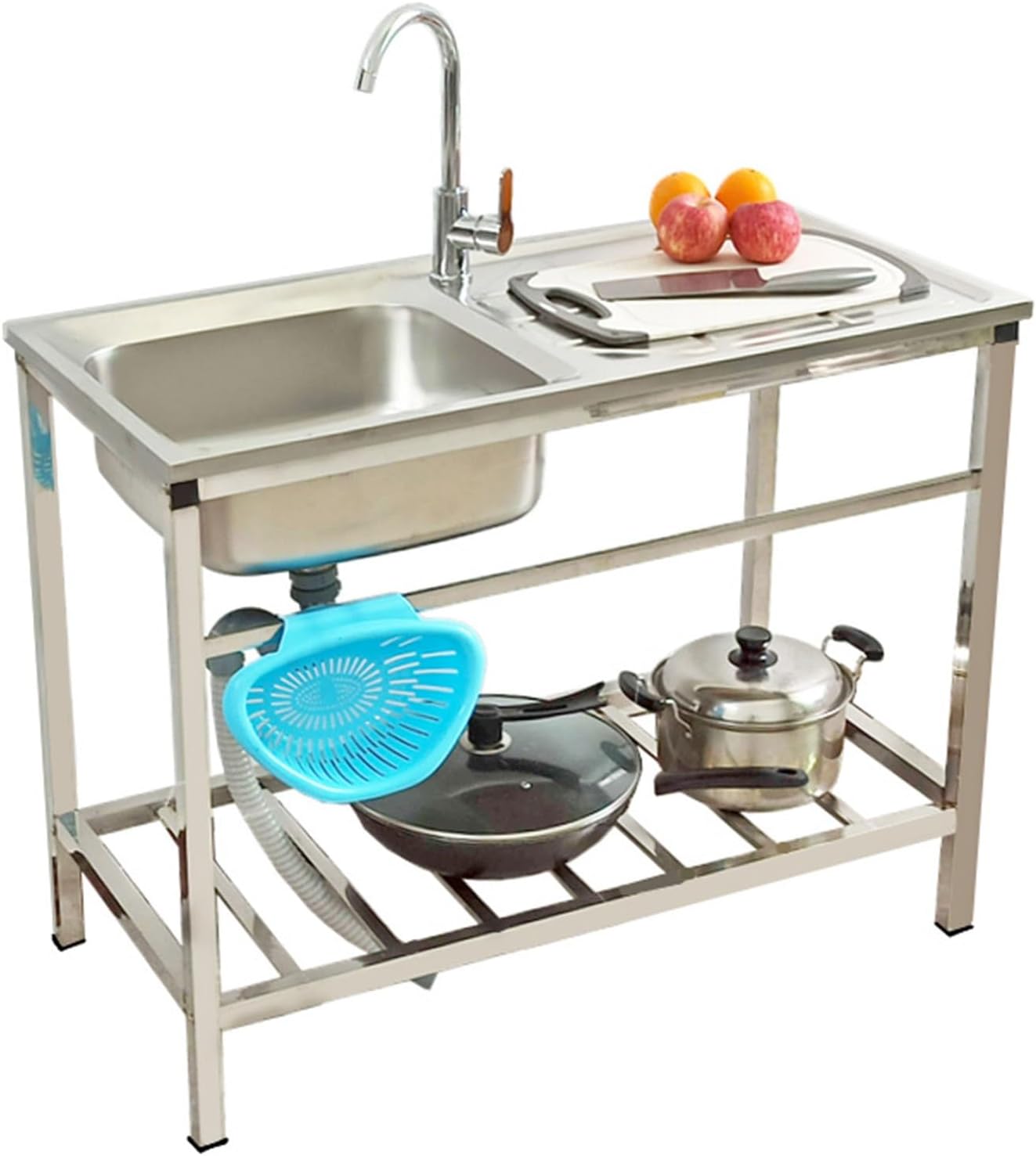 TsoLay Stainless Steel Sink Commercial Single Bowl Sink Set Handwashing ...