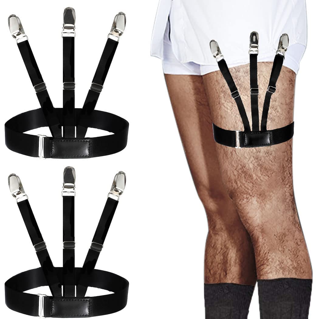 Home-Mart 2pcs Mens Shirt Stays Upgrade Adjustable Elastic Shirt ...