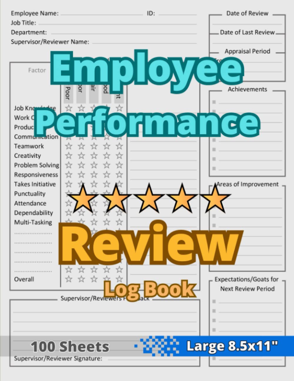 Employee Performance Review Log Book: 8.5x11" - Employee Job ...