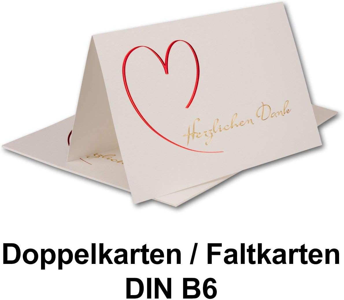 Neuser 20 Thank You Cards with Envelope White DIN B6 Folding Card ...