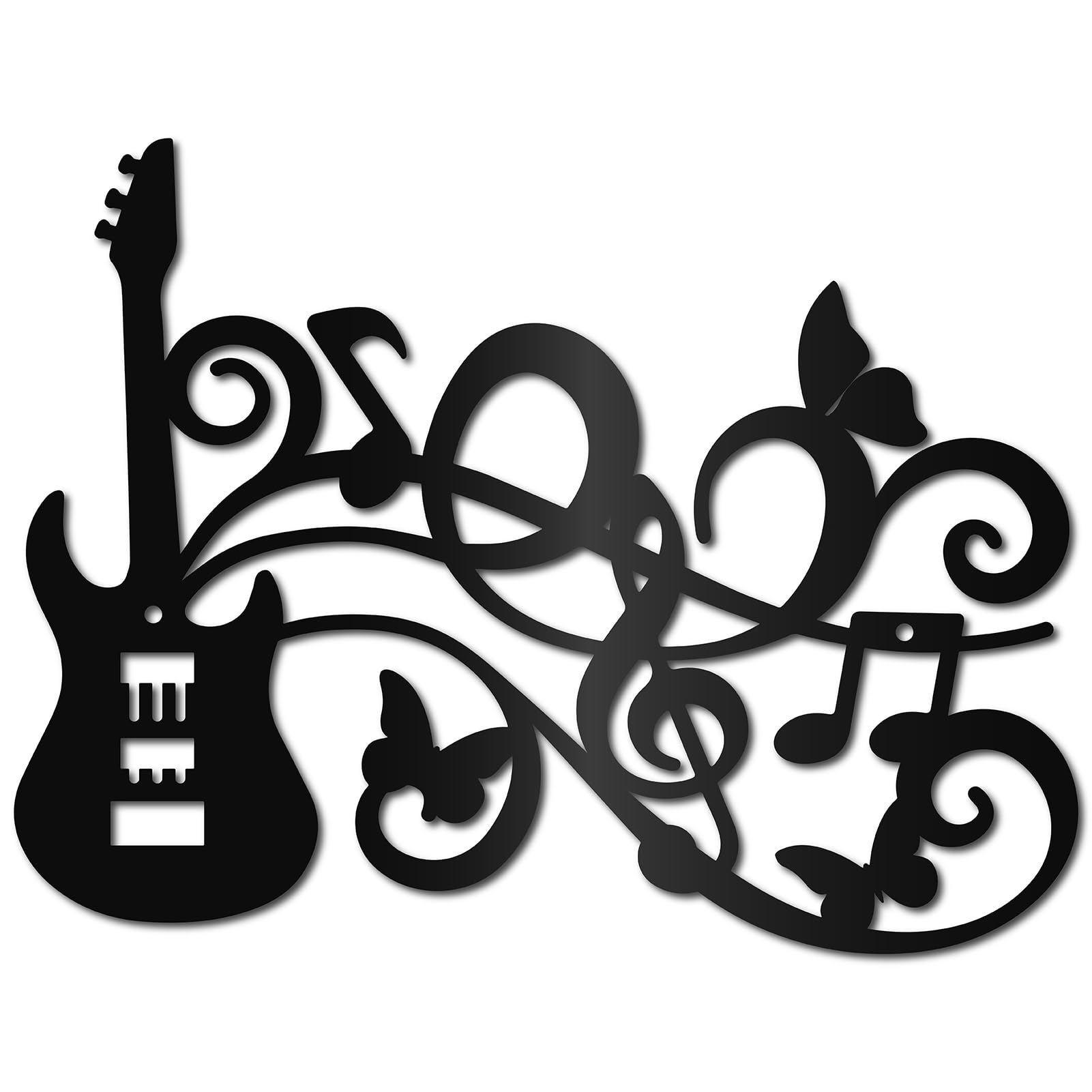 CREATCABIN Instruments Metal Wall Art Decor Iron Wall Art Black Musical ...