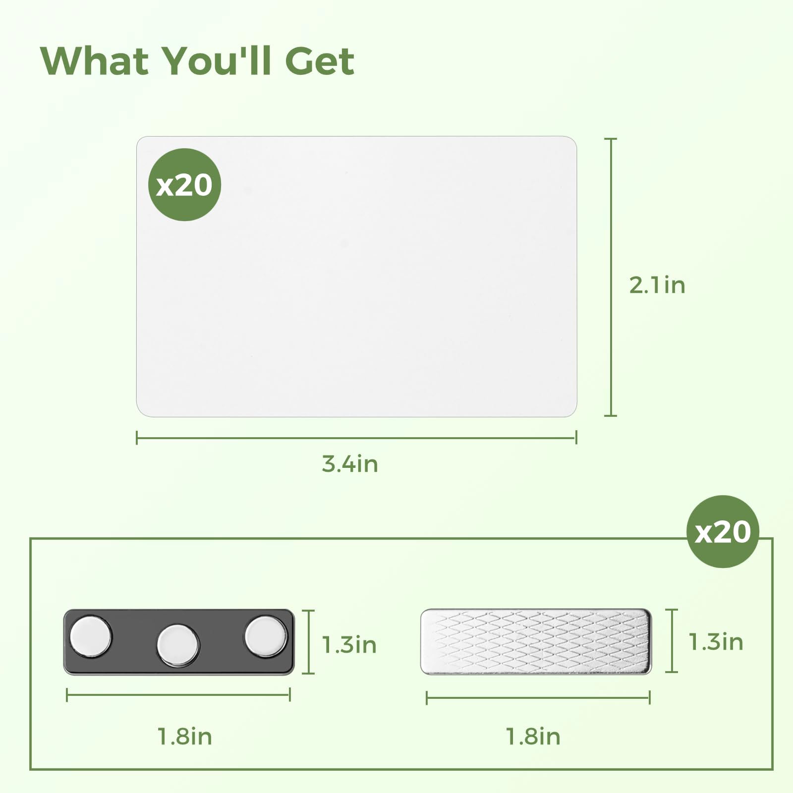 Snapklik.com : 20-Pack Magnetic Name Tags, 2.1 X 3.4 Magnetic Blank ...