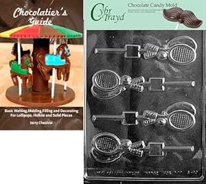 Amazon.com: Cybrtrayd Tennis Racquet Lolly Sports Chocolate Candy Mold ...
