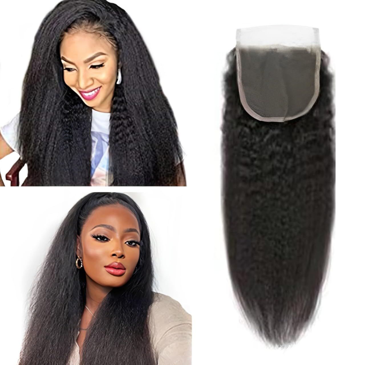 Amazon.com : Selina Lace Closure Kinky Straight 4x4 Lace Closure Hd ...