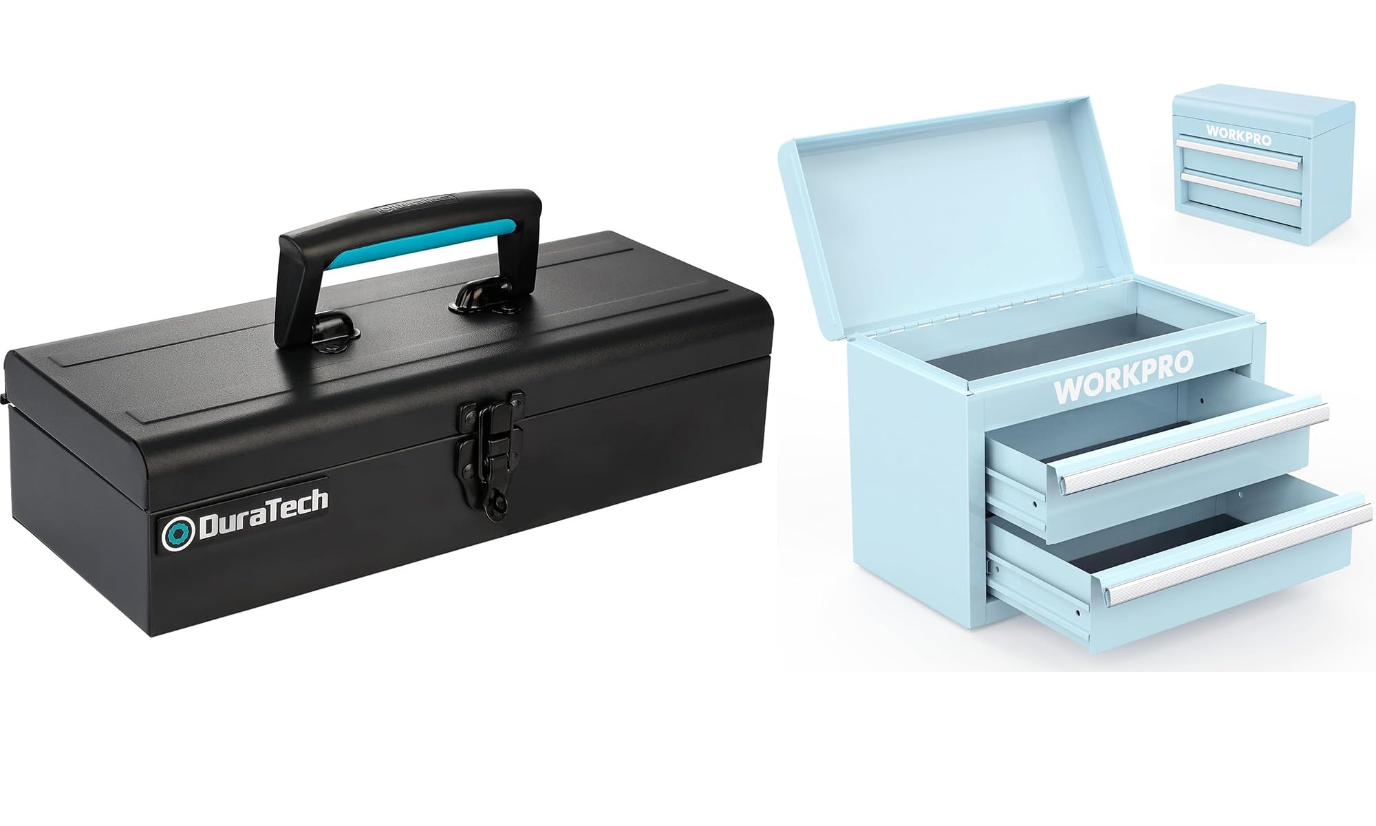 WORKPRO DuraTech 15" Metal Tool Box - Gifts for Dad Mini Metal Tool Box ...