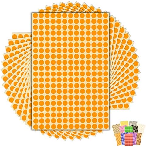 3,900 x Orange Sticky Dots - 8mm - Round Colour Coding Dot Stickers ...