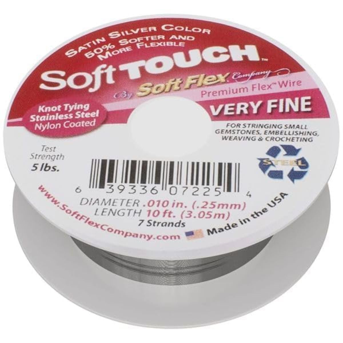 Amazon.com: Soft Flex Kink Resistant Beading Wire - Very Fine 0.10 ...